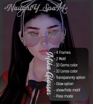 Second Life Marketplace - !NaughtY_SpaM!Mika Round Glasses